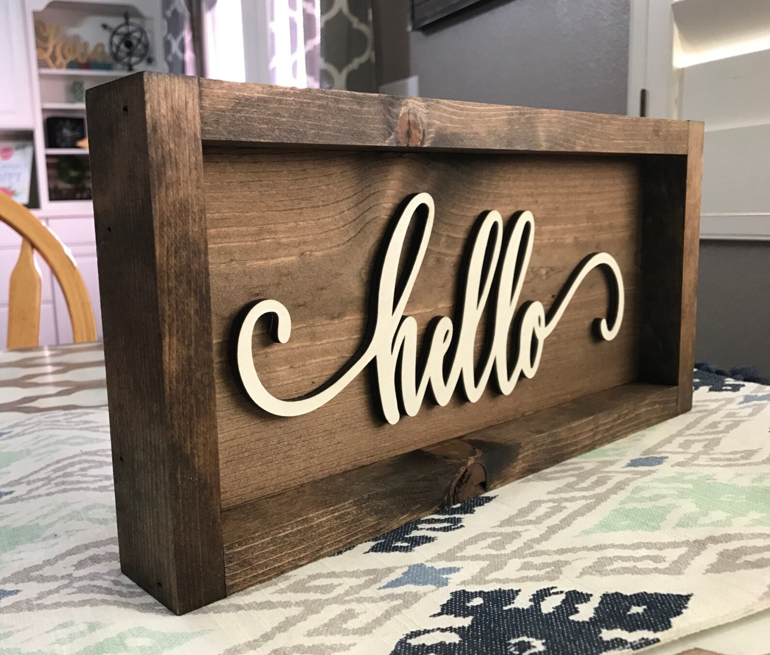 Mini Hello Wood Sign Laser Cut Hello Sign | Etsy