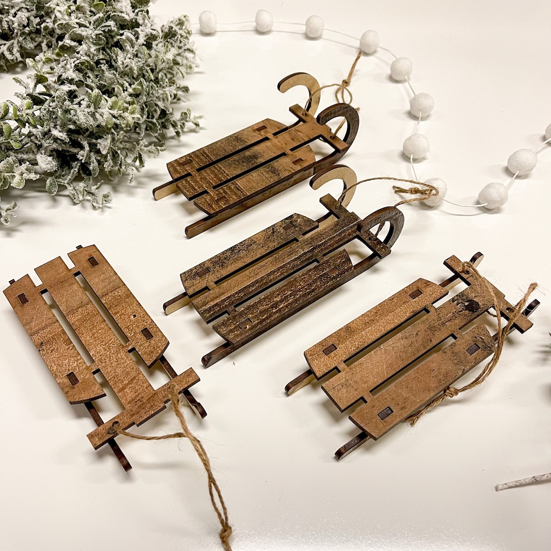 Sled Christmas Tree Ornaments, Christmas Gift Ornaments, Sleigh ...