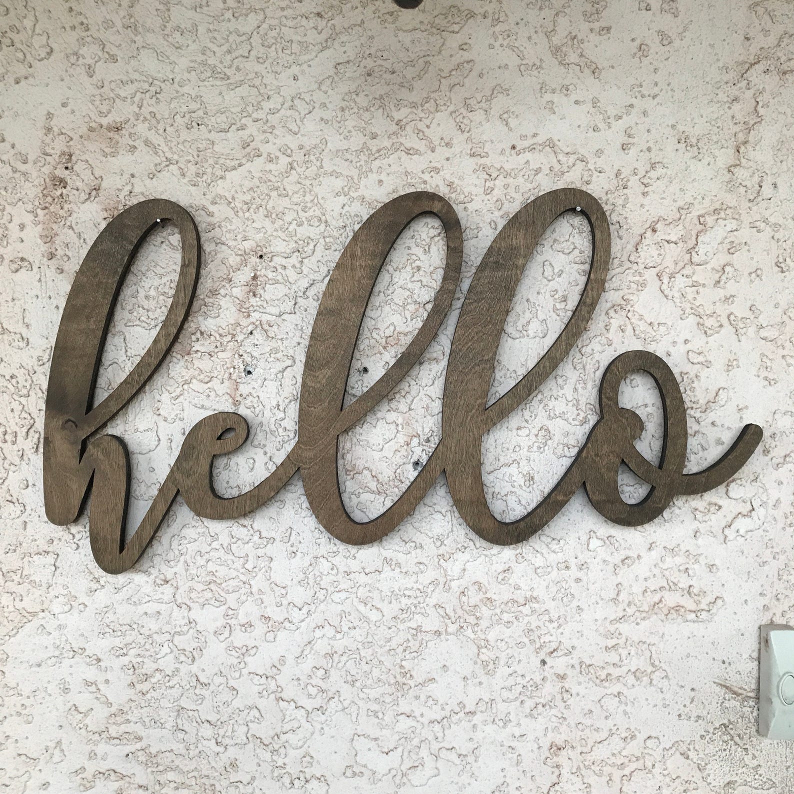 Large Hello Wood Word Cutout Laser Cut Word Front Door - Etsy