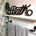 Bathroom Wood Word Cutout Scroll Cut Word Bath Wood Sign - Etsy