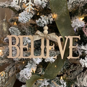 Hope Christmas Tree Ornament Word, Laser Cut Wooden Christmas Ornaments ...