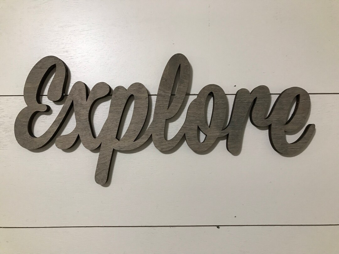 Explore Wood MDF Word Cutout, Laser Cut Word, Explore Travel Themed ...