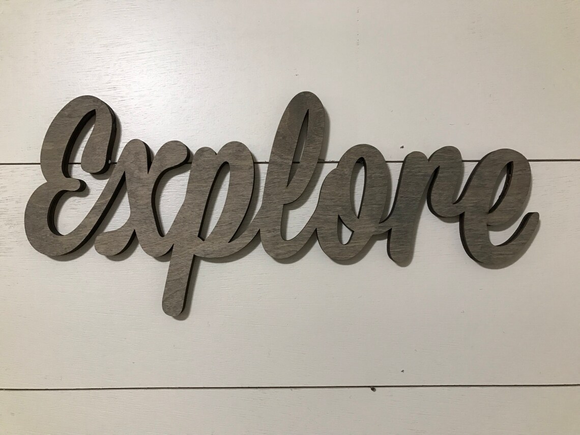 Explore Wood MDF Word Cutout Laser Cut Word Explore Travel - Etsy