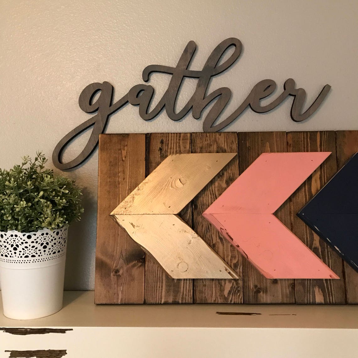 Large Gather Wood Word Cutout Laser Cut Word Gather Sign | Etsy