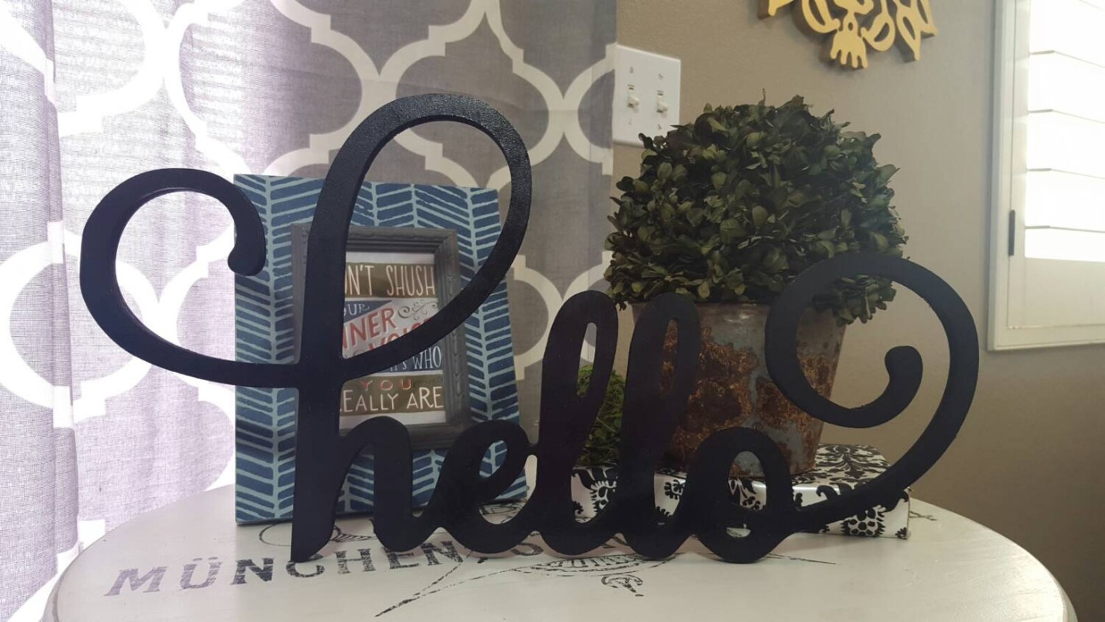 Hello Wood Word Cutout Scroll Cut Word Hello Wood Sign | Etsy