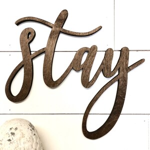 Stay Awhile Wall Decor Wood Cutout, Wooden Word Guest Room Decor - Etsy