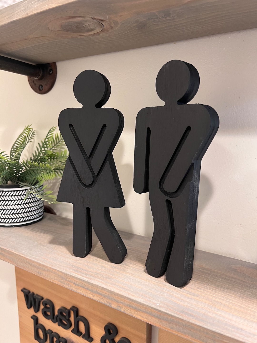 Funny Bathroom Sign: Laser Cut People Wood Cutouts - Etsy