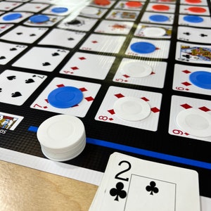 Jumbo Sequence Game, Giant Board Game Mat, Cards and Chips Included - Etsy