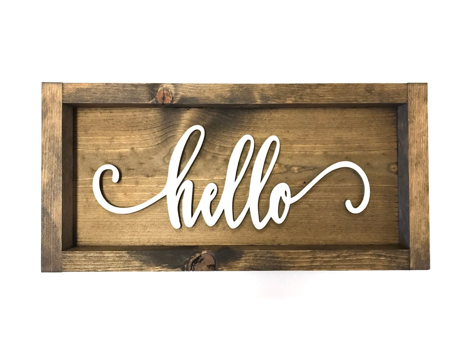 Mini Hello Wood Sign Laser Cut Hello Sign | Etsy