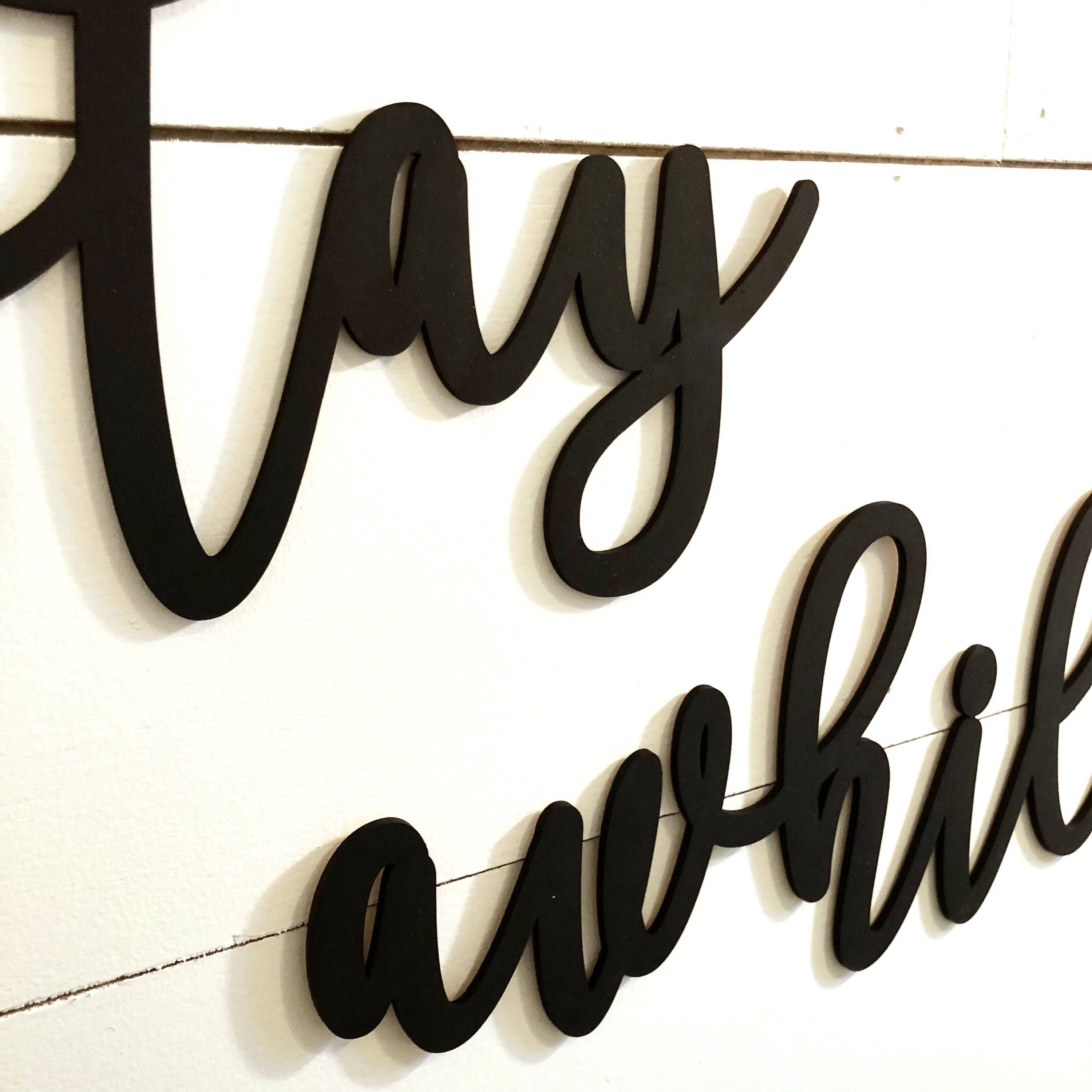 Stay Awhile Wall Decor Wood Cutout Wooden Word Guest Room | Etsy
