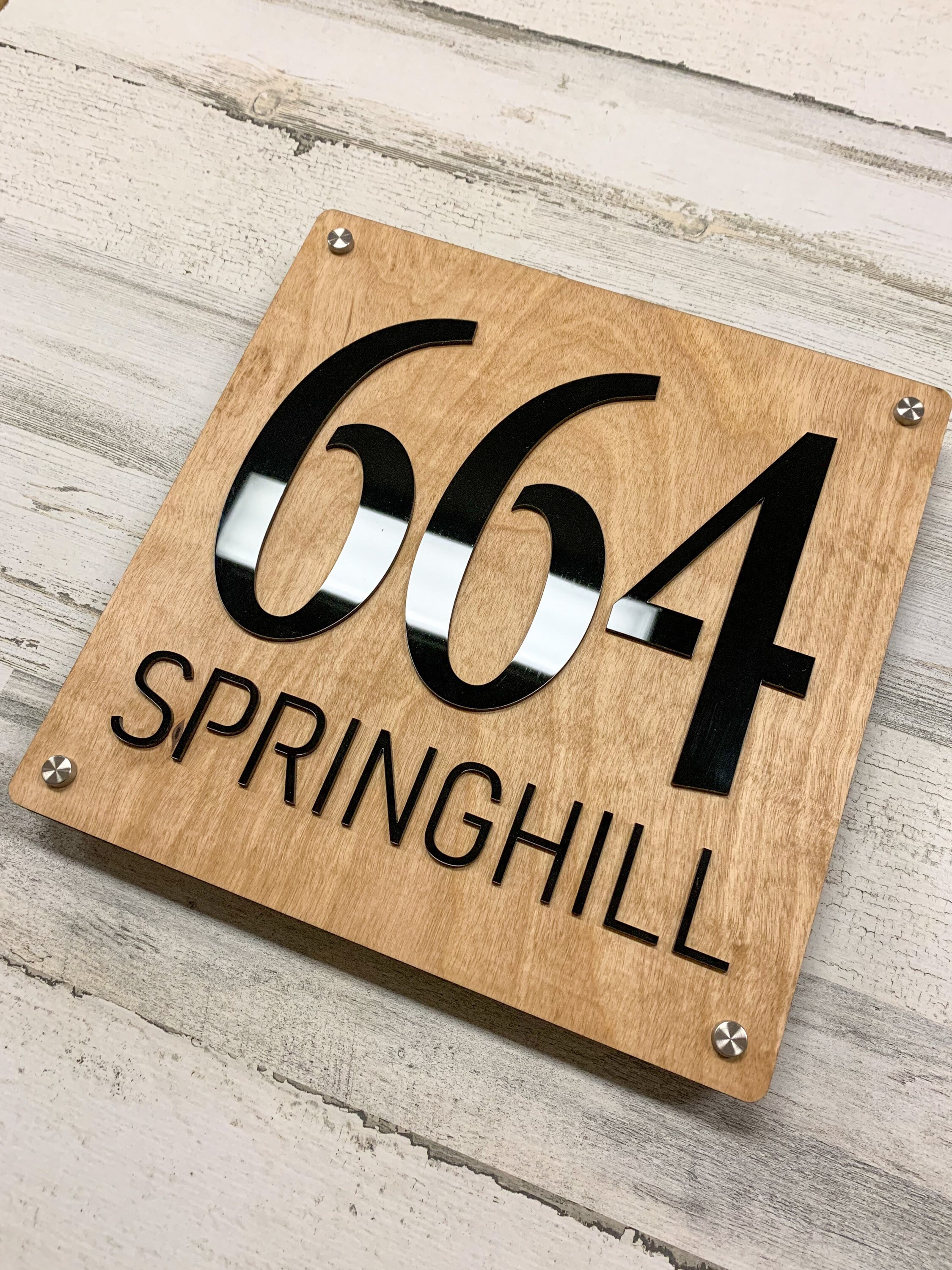 Wood and Acrylic House Number Sign Address Plaque House | Etsy
