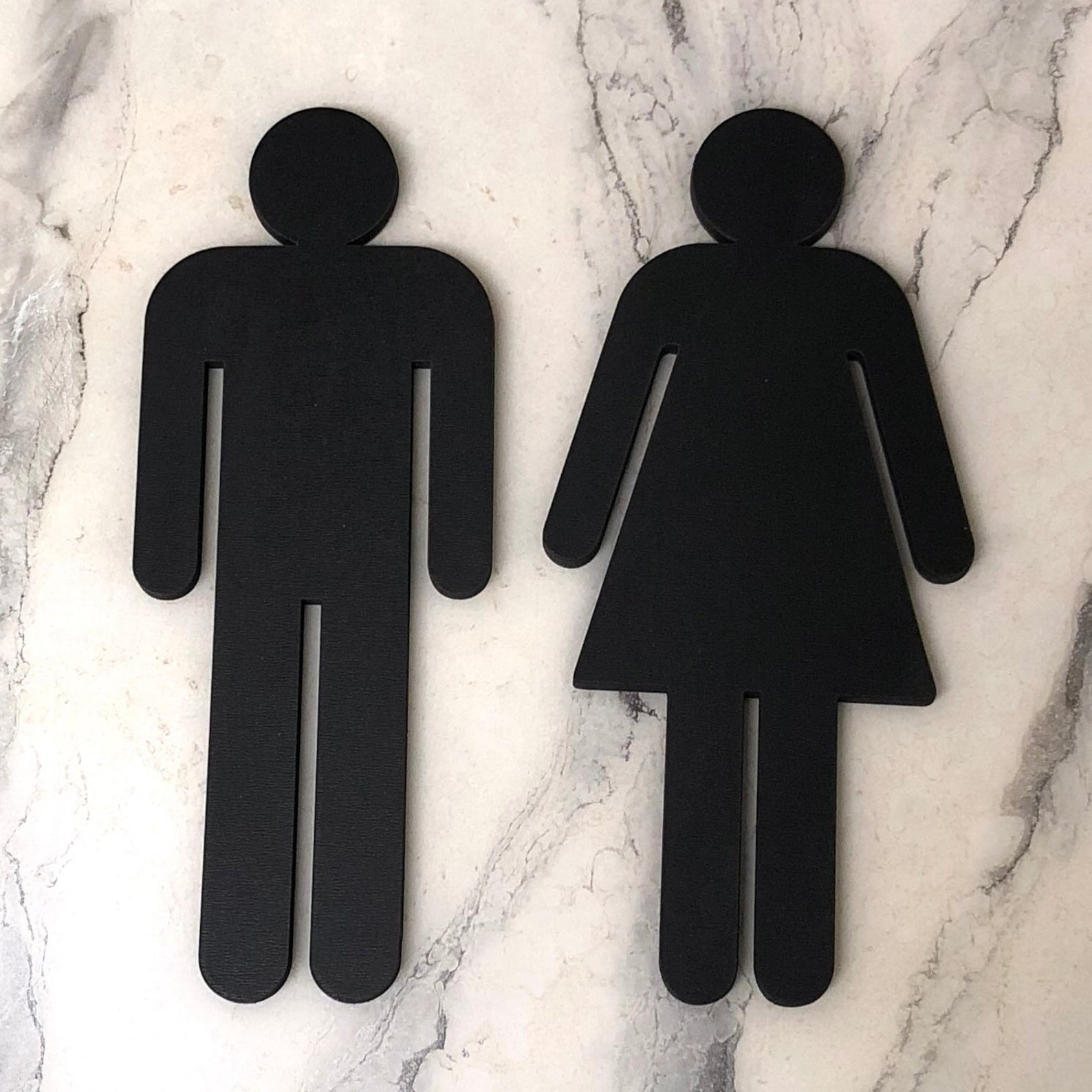 Set of 2 Bathroom Sign People Wood Cutouts 7 Color Options | Etsy