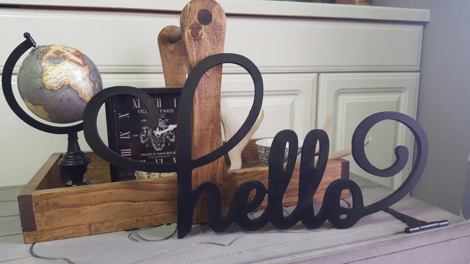 Hello Wood Word Cutout Scroll Cut Word Hello Wood Sign | Etsy