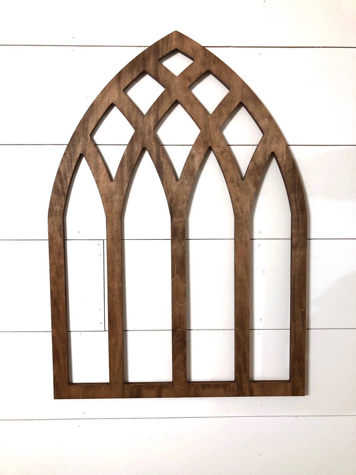 Brown Arched Cathedral Window Frame Wood Window Frame Wreath - Etsy