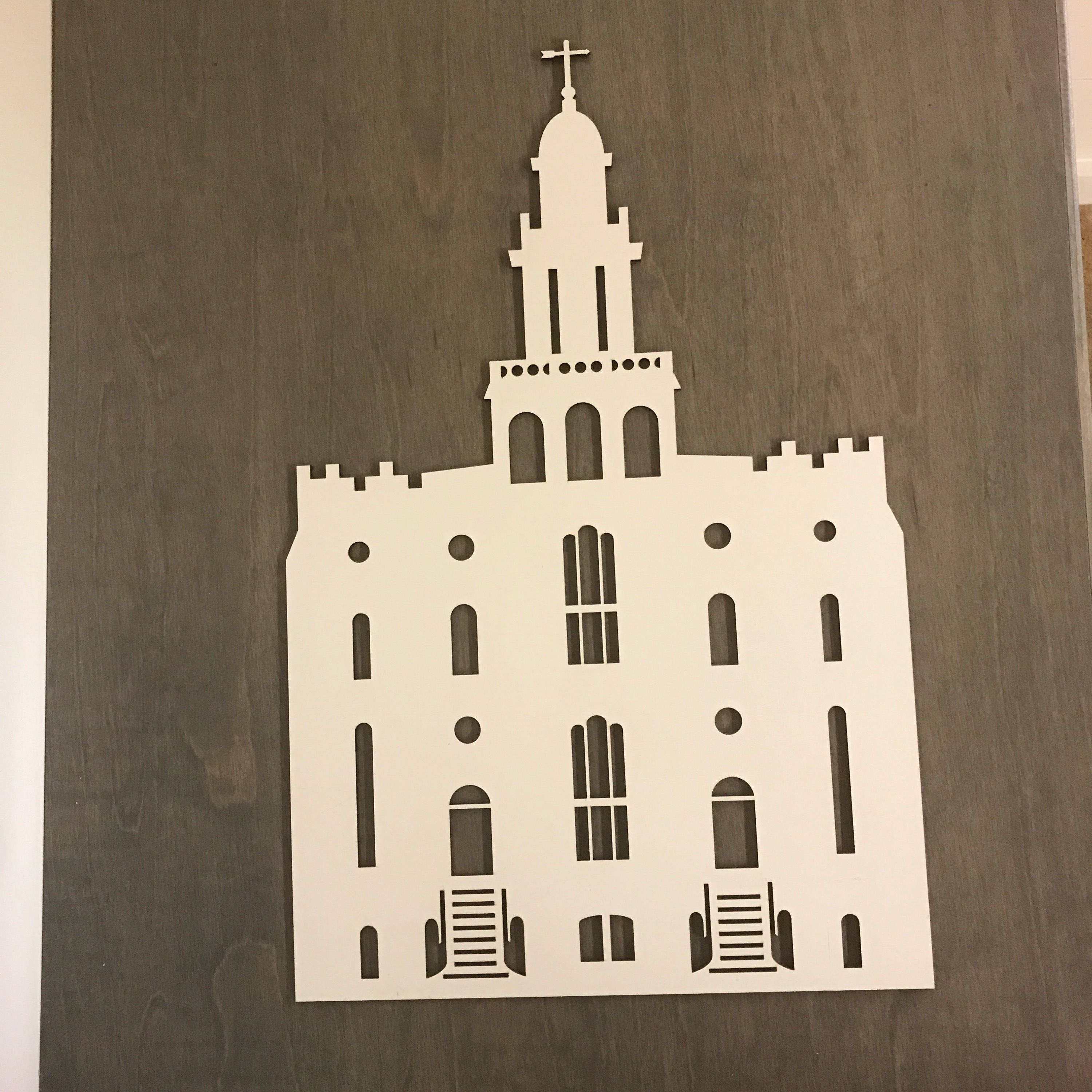 LDS Temple Cutout Wood Laser Cut Temple St. George and Salt | Etsy