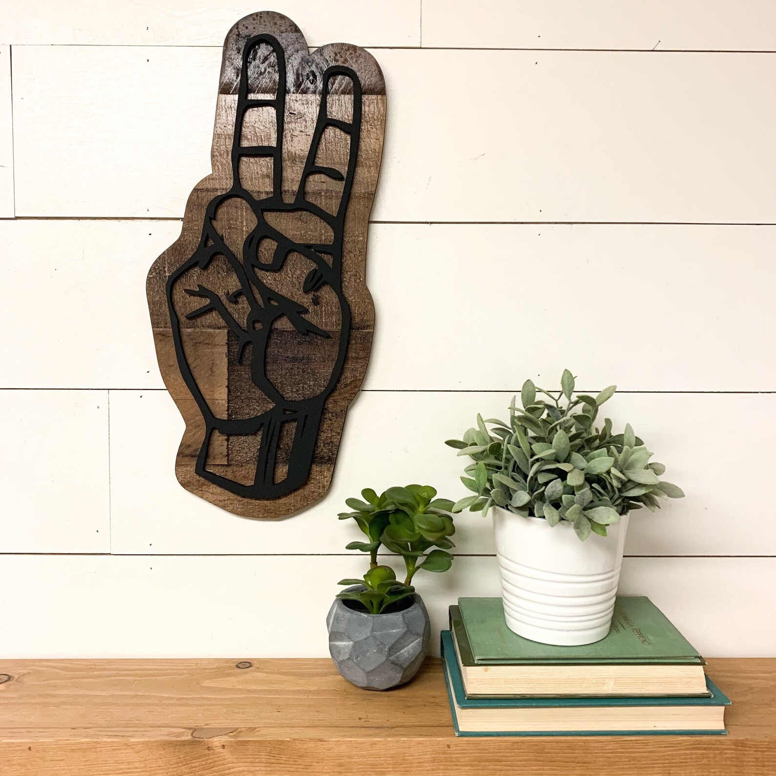 Peace Sign Hand Gesture 3d Wooden Hand Cutout Bohemian Home - Etsy