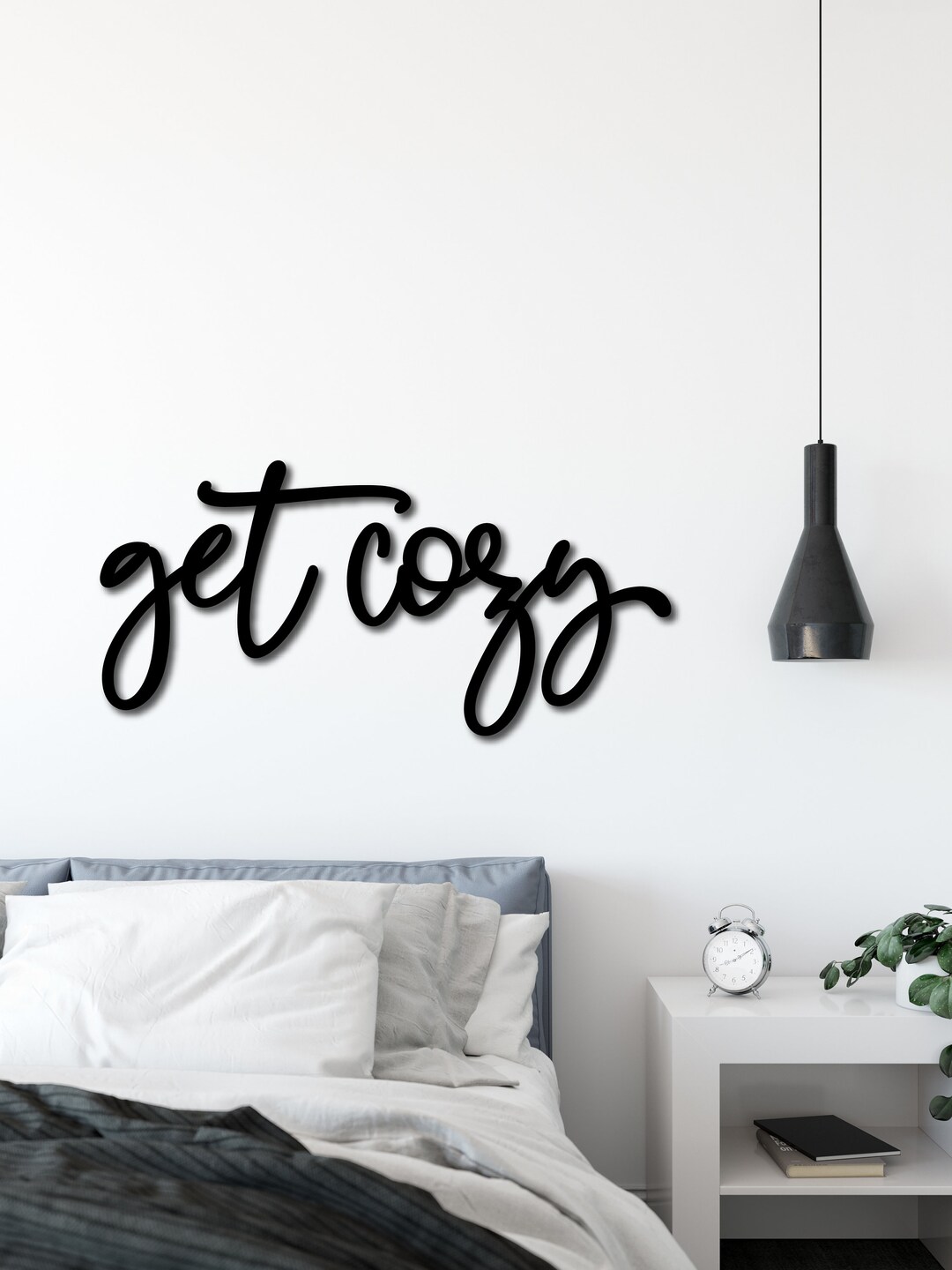 Large Get Cozy Wood Word Cutout, Wooden Letters, Laser Cut Word ...