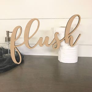 Wash and Brush Wood Word Cutout, Laser Cut Words, Bathroom Decor - Etsy