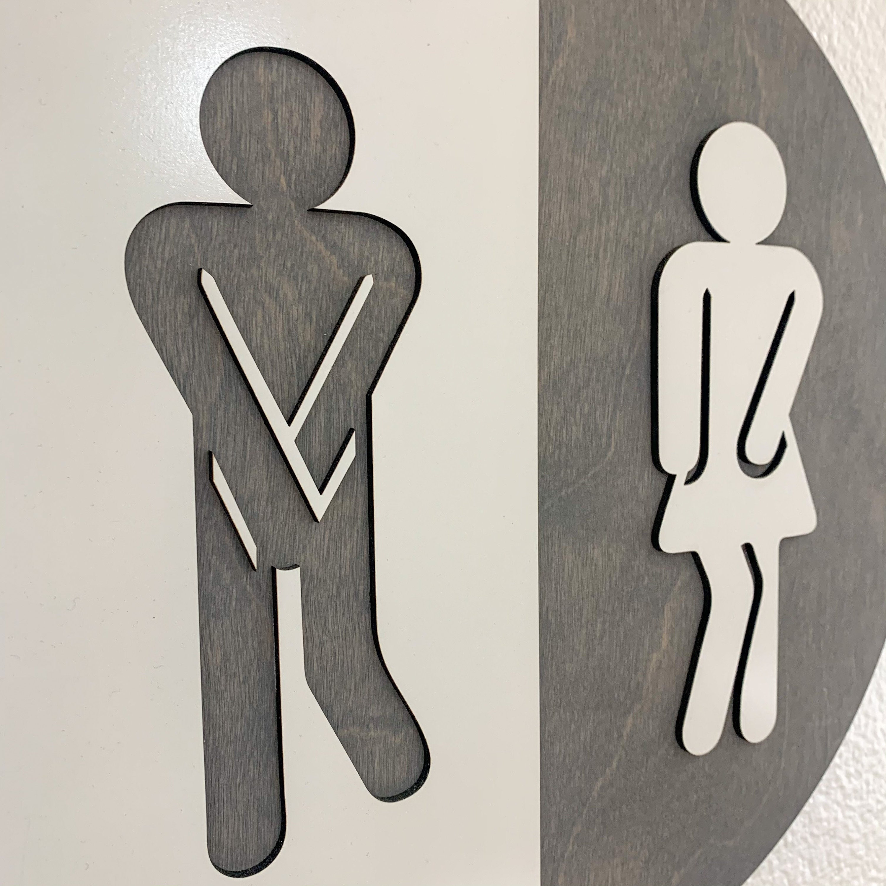 Bathroom Sign Boy Girl Bathroom Decor Funny Bathroom Sign | Etsy