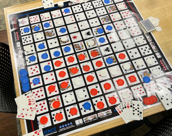 Jumbo Sequence Game, Giant Board Game Mat, Cards and Chips Included - Etsy