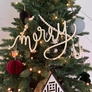 Christ Christmas Tree Ornament Word, Handwritten Wood Words - Etsy