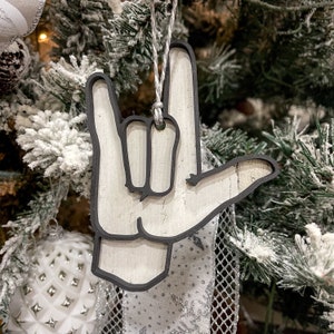 Set of 4 Hand Sign Christmas Tree Ornaments Christmas Gift - Etsy