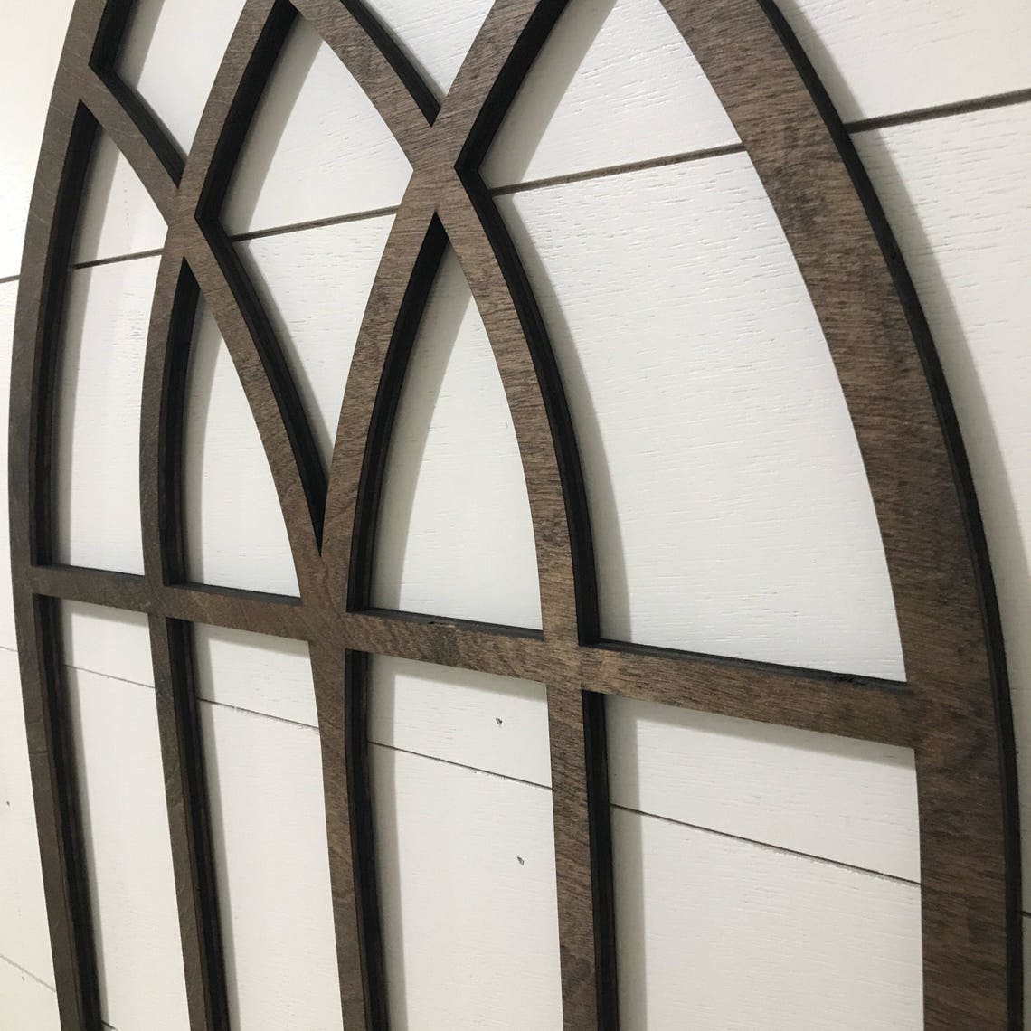 Brown Arched Cathedral Window Frame Wood Window Frame Wreath - Etsy