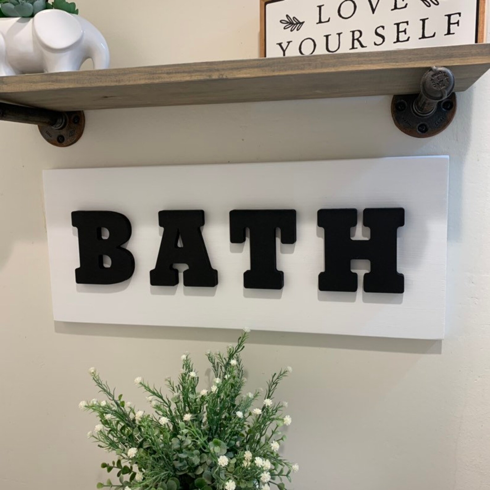 Bathroom Sign Bath Sign Wood Word Cutout Laser Cut Words - Etsy