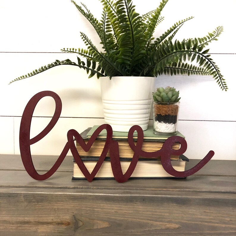 Love Wood Cutout Valentine's Day Home Decor Red Love Wood - Etsy