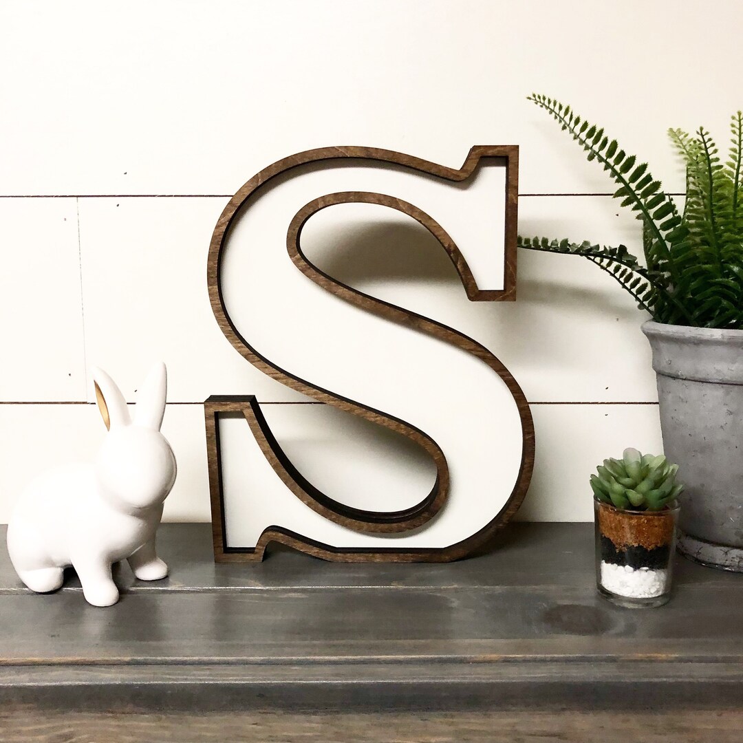 Wooden Letter Cutout, Framed Wood Letter, Laser Cut Wood Letter Sign ...