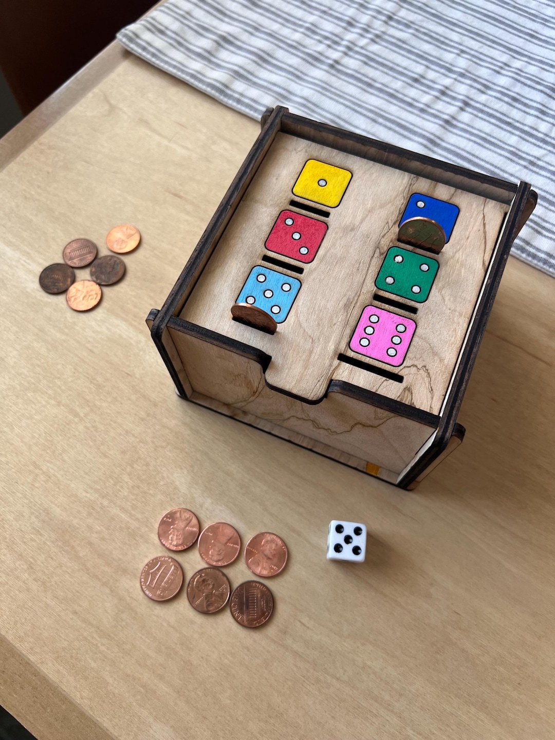 Coin Drop Game, Pennies Game, Travel Game, Die and Chips Included ...