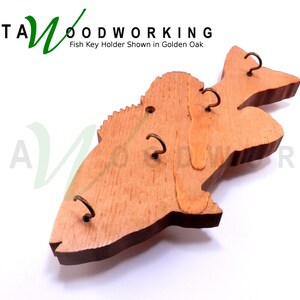 Fish Shaped Key Holder for Wall Mounted - Wood Key Rack Hanger ...