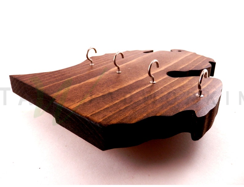 Michigan State Shaped Key Holder for Wall Wood Mount Key | Etsy