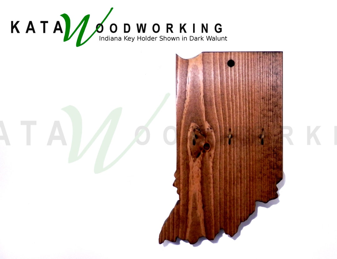 Handmade Indiana State Wood Key Holder: Wall Mount Jewelry Organizer - Etsy