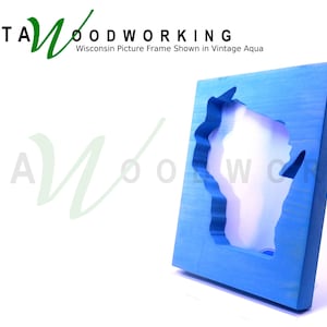 Wisconsin State Shaped Picture Frame - 5" X 7" - Wood Photo Holder ...