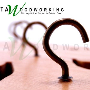 Fish Shaped Key Holder for Wall Mounted - Wood Key Rack Hanger ...