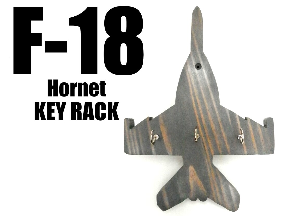 F-18 Hornet Key Rack for Wall - Wood Military Aviation Key Hanger ...