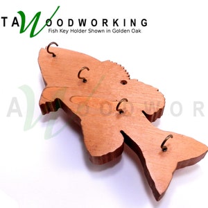 Fish Shaped Key Holder for Wall Mounted Wood Key Rack Hanger Fishing ...