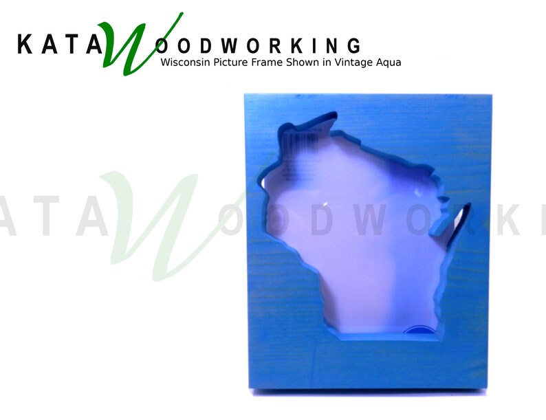 Wisconsin State Shaped Picture Frame - 5" X 7" - Wood Photo Holder ...