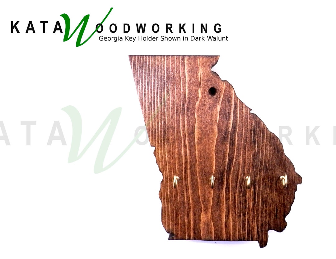 Georgia State Shaped Key Holder for Wall Key Rack for Tack Room Wood ...