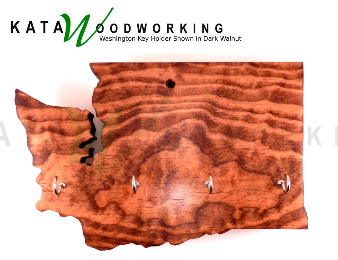 Handmade Washington State Wood Key Holder: Wall Mount Key Rack - Etsy