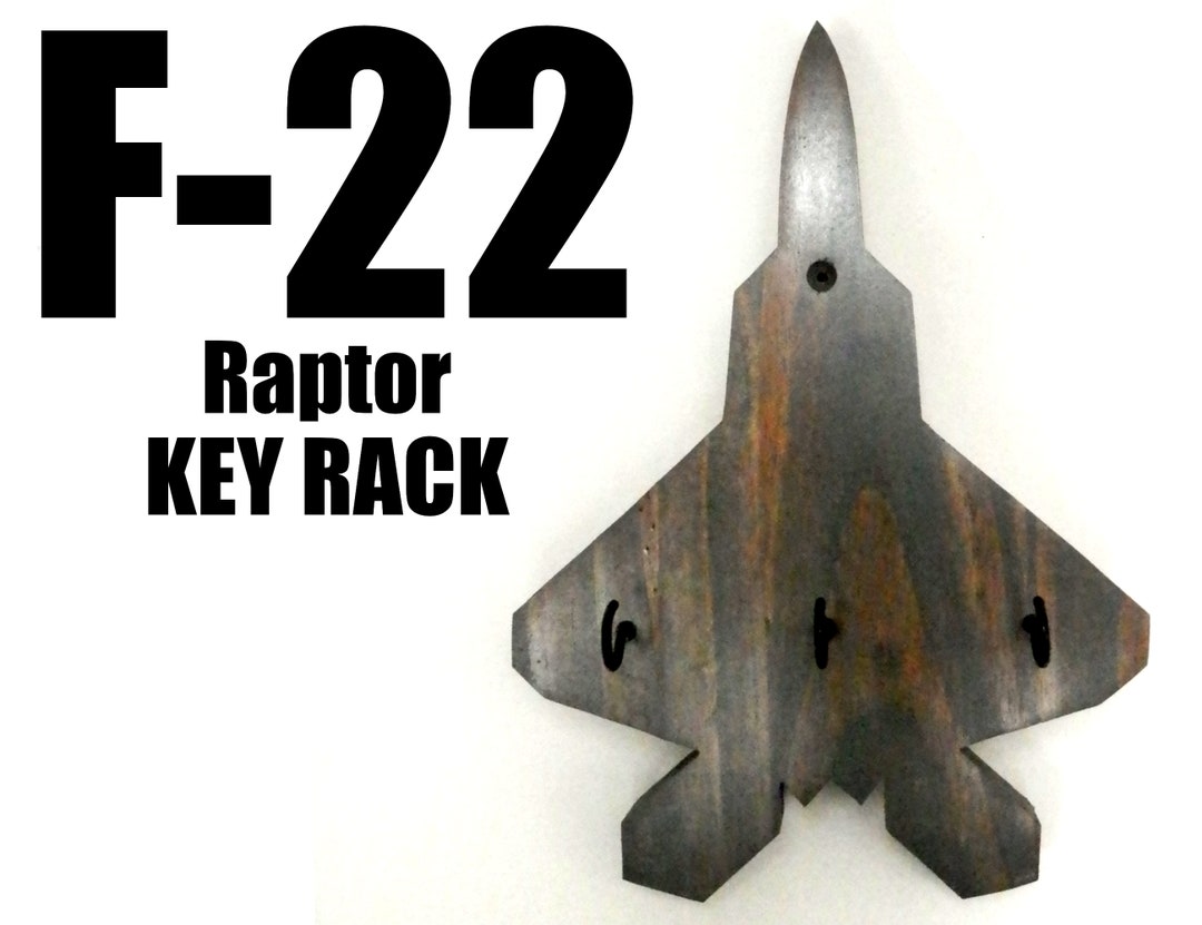 F-22 Raptor Key Rack for Wall - Wood Military Aviation Key Hanger ...