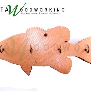 Handmade Wood Fish Key Holder: Wall Mounted Bass Key Rack - Etsy