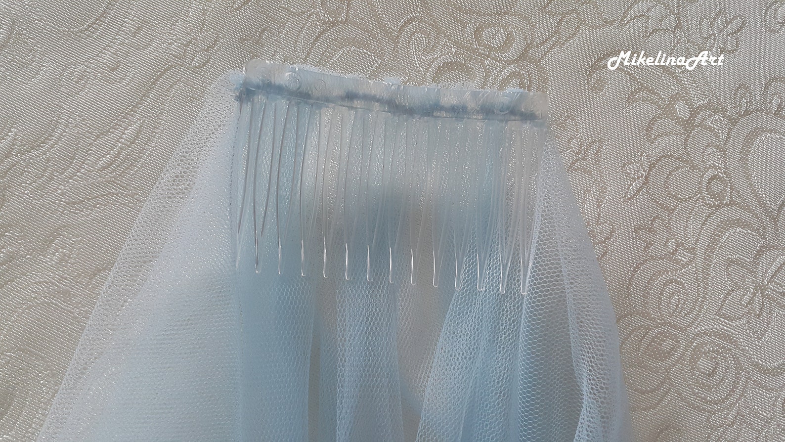 Sky Blue Wedding Veil, Three Layers, Sky Blue Satin Edging. - Etsy
