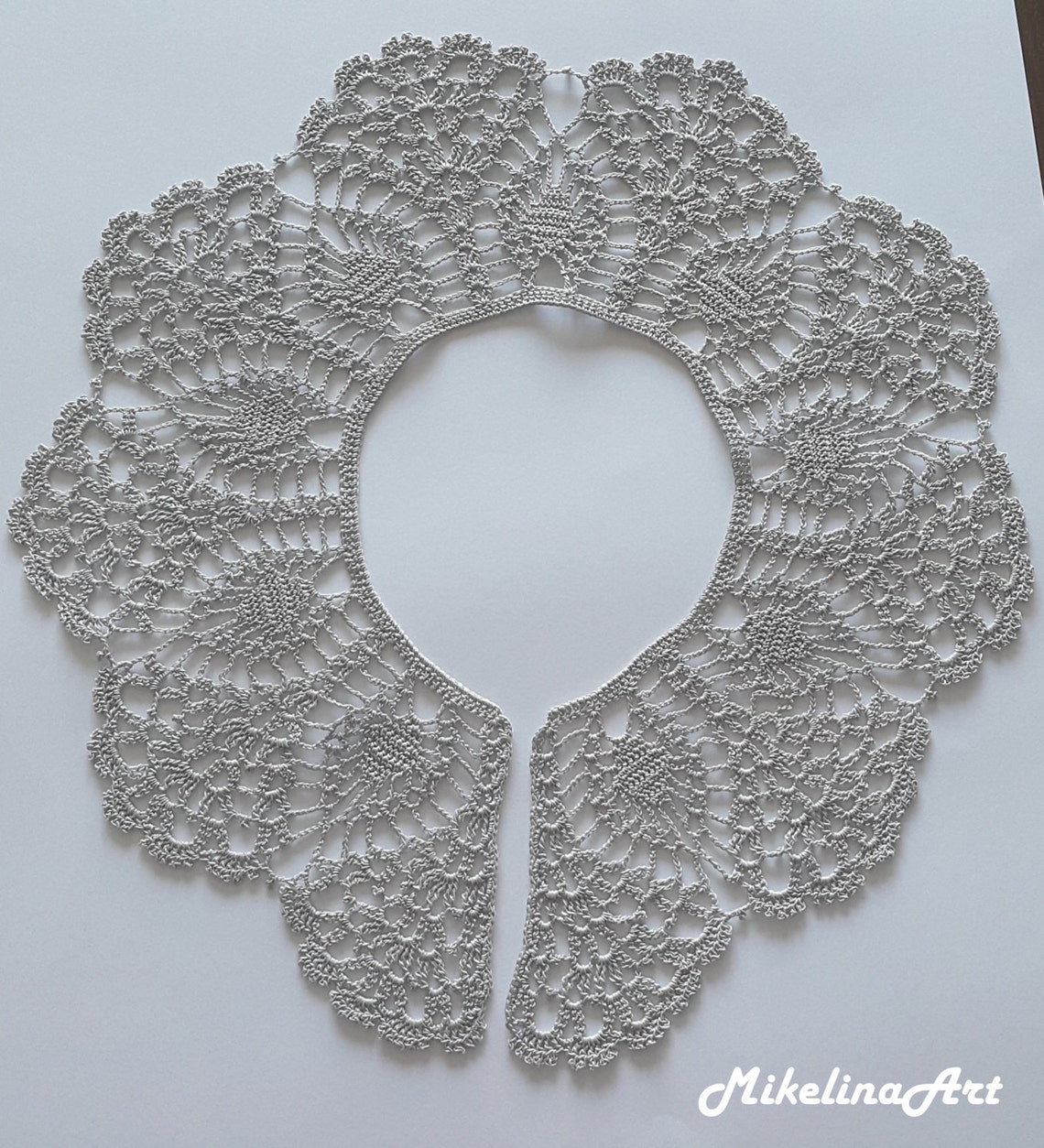 Handmade Crochet Collar Neck Accessory Light Greysharkskin - Etsy