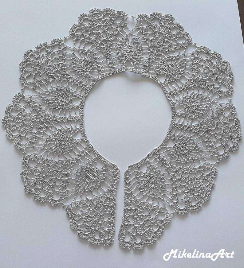 Handmade Crochet Collar Neck Accessory Light Greysharkskin - Etsy