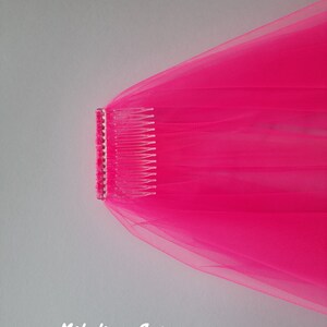 Hot Pink Wedding Veil, Two Layers - Etsy