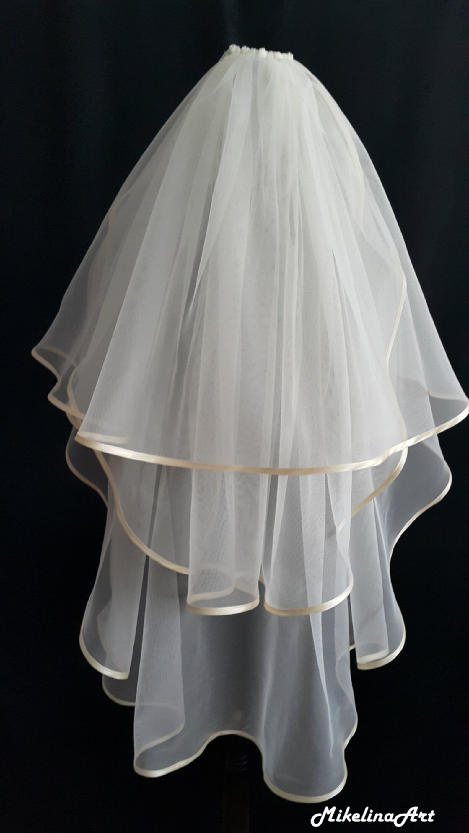 Ivory Wedding Veil, Three Layers - Etsy