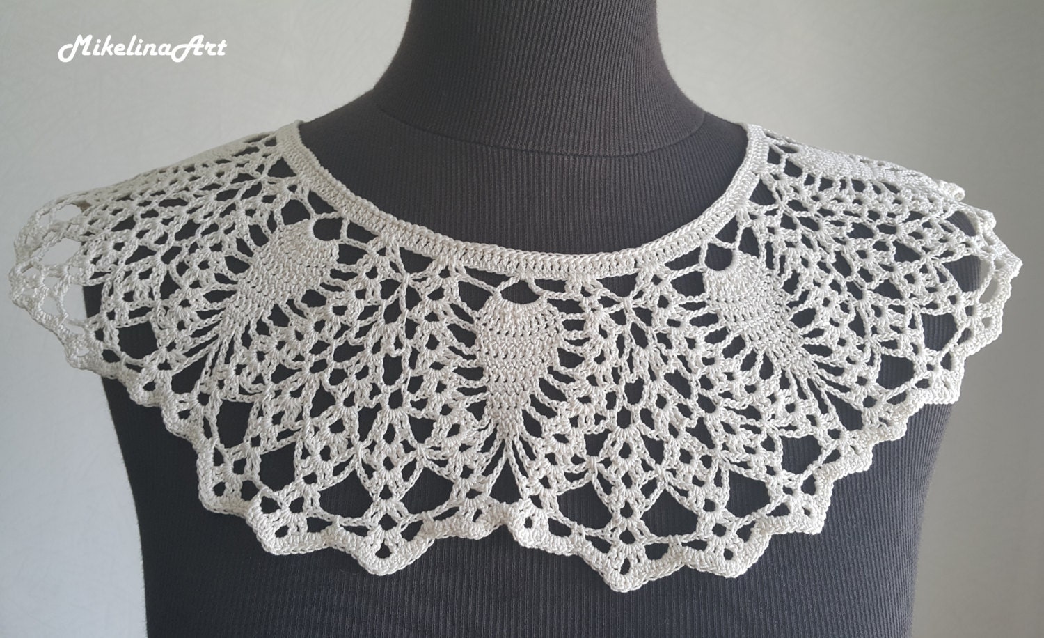 Handmade Crochet Collar, Neck Accessory, Ivory, 100% Cotton - Etsy
