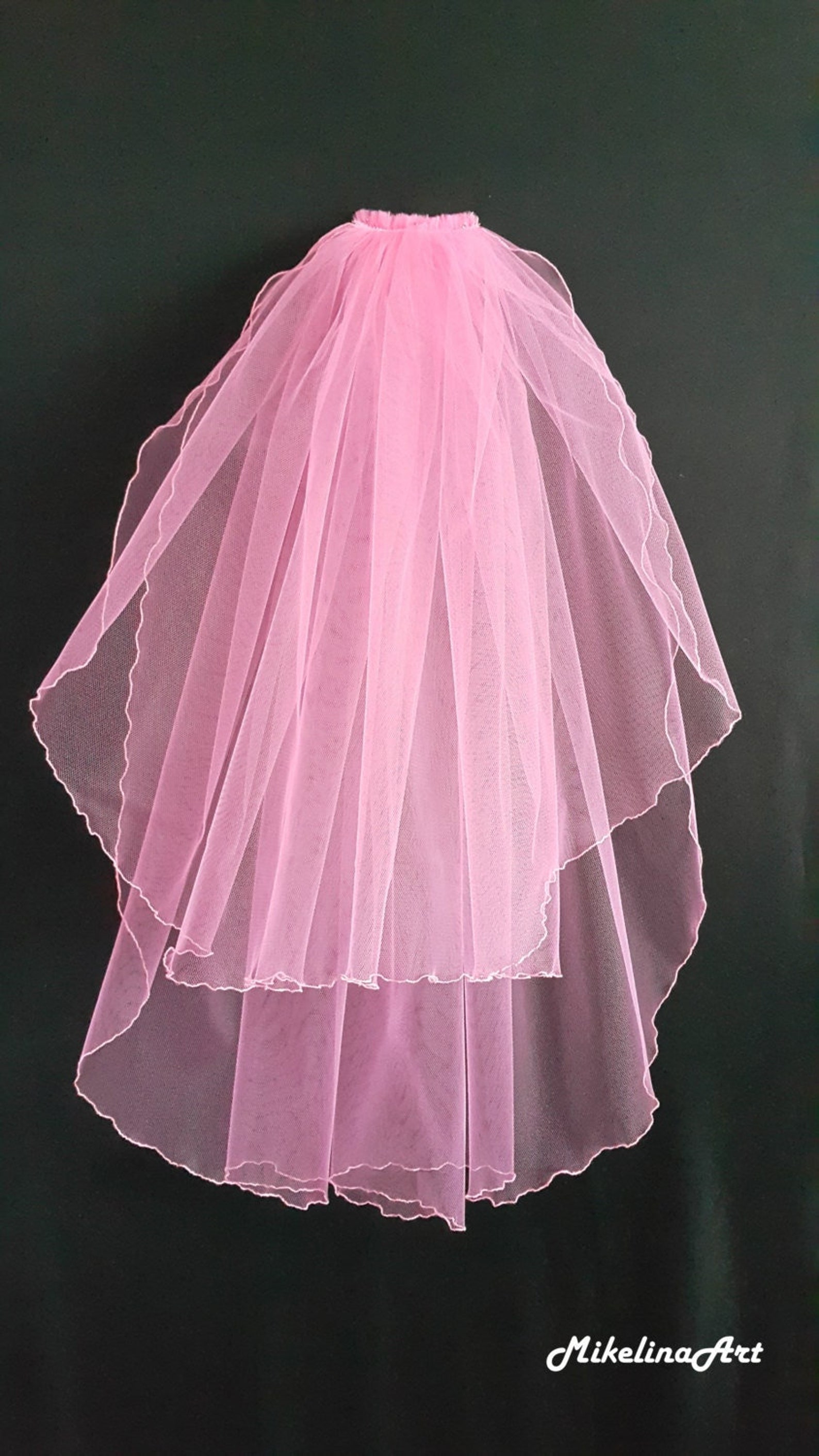 Pink Wedding Veil, Two Layers - Etsy